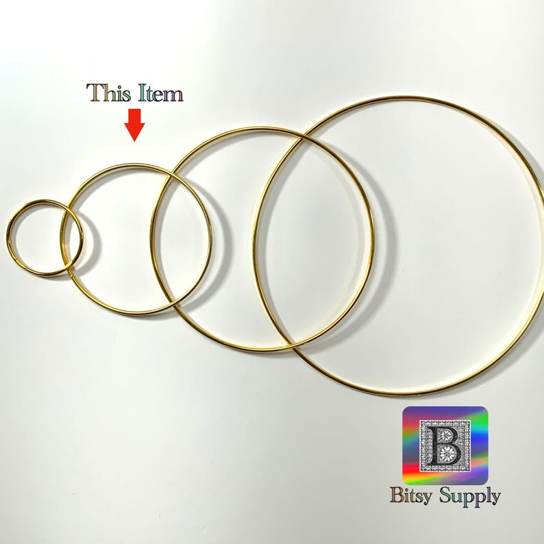 4" Metal Ring Suncatcher Frame | Set of 4 Gold Colored Macrame Hoops ...