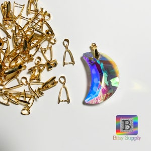 Extra Large Pinch Bails for Suncatcher Crystals | Gold Colored Brass ...