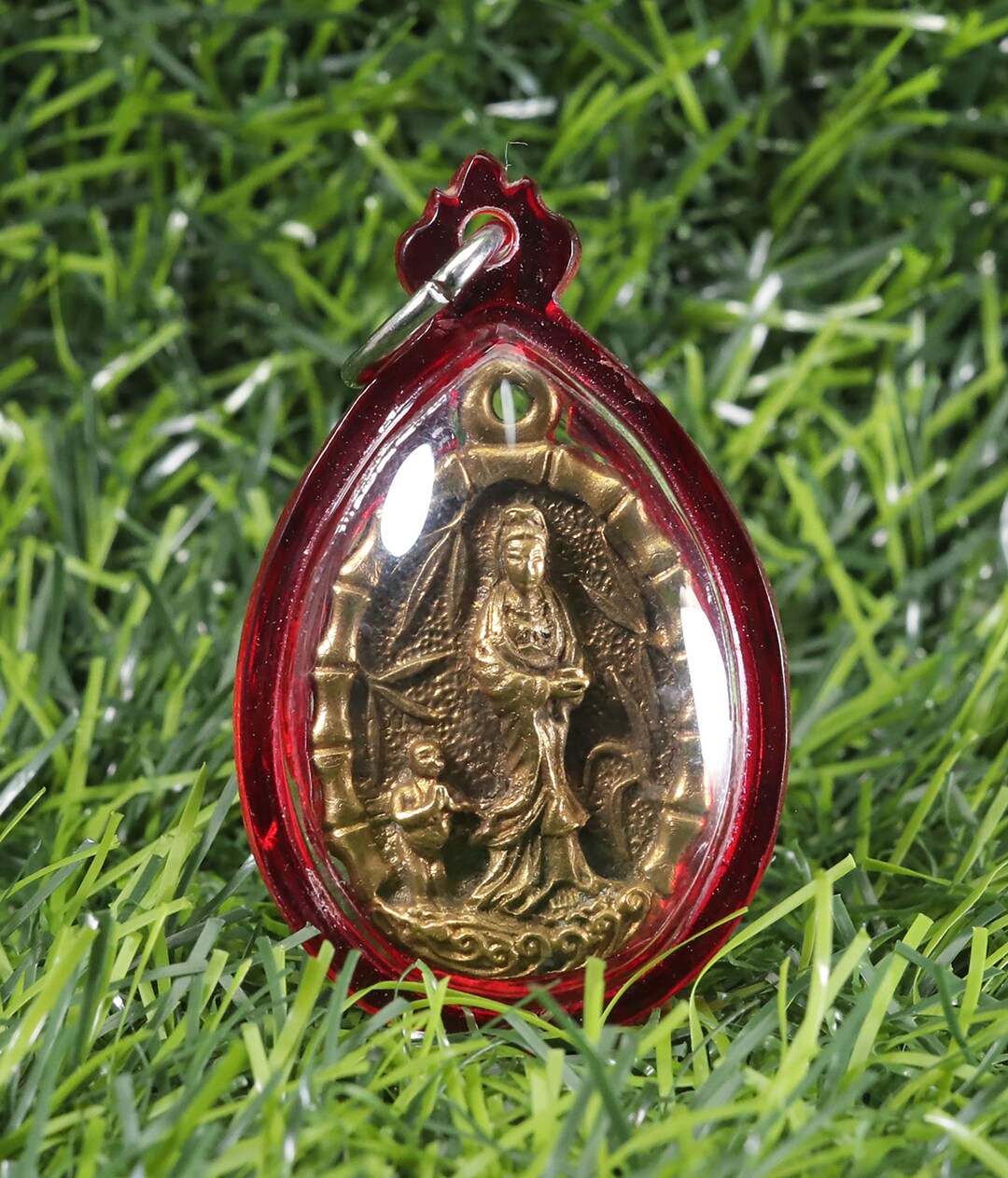 Guan Yin Cast Coin, Luang Pu Toh, Thai Amulet Talisman, Old Buddha ...
