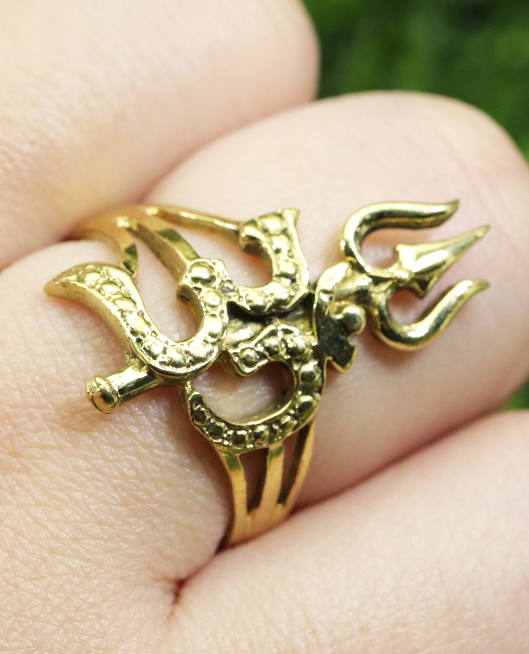 Ring, Om Aum Ohm Brass Ring, Hindu Deity God, Thai Gift Thailand ...