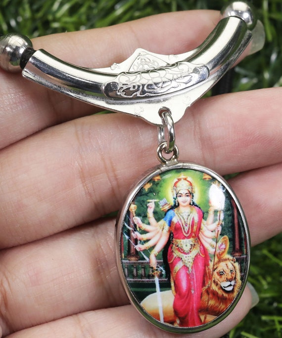 Maa durga locket, Mother durga statue, Durga pendant,… - Gem