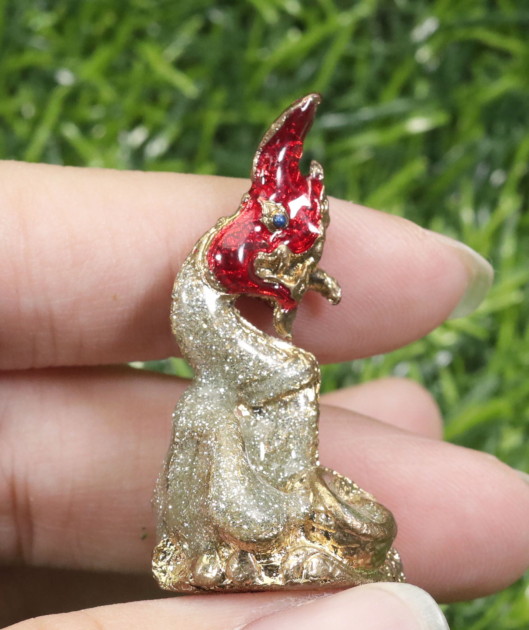 Brass Naga Naga statue Mini naga Dragon Brass Thai amulet | Etsy