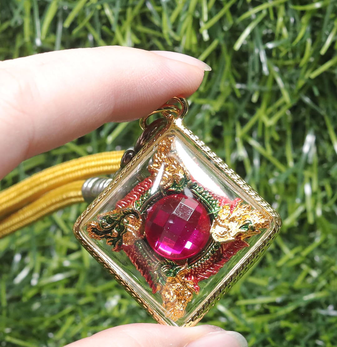 Thai Amulet Naga Pendant, Necklace and Pendant, Serpent, Brass Pendant ...