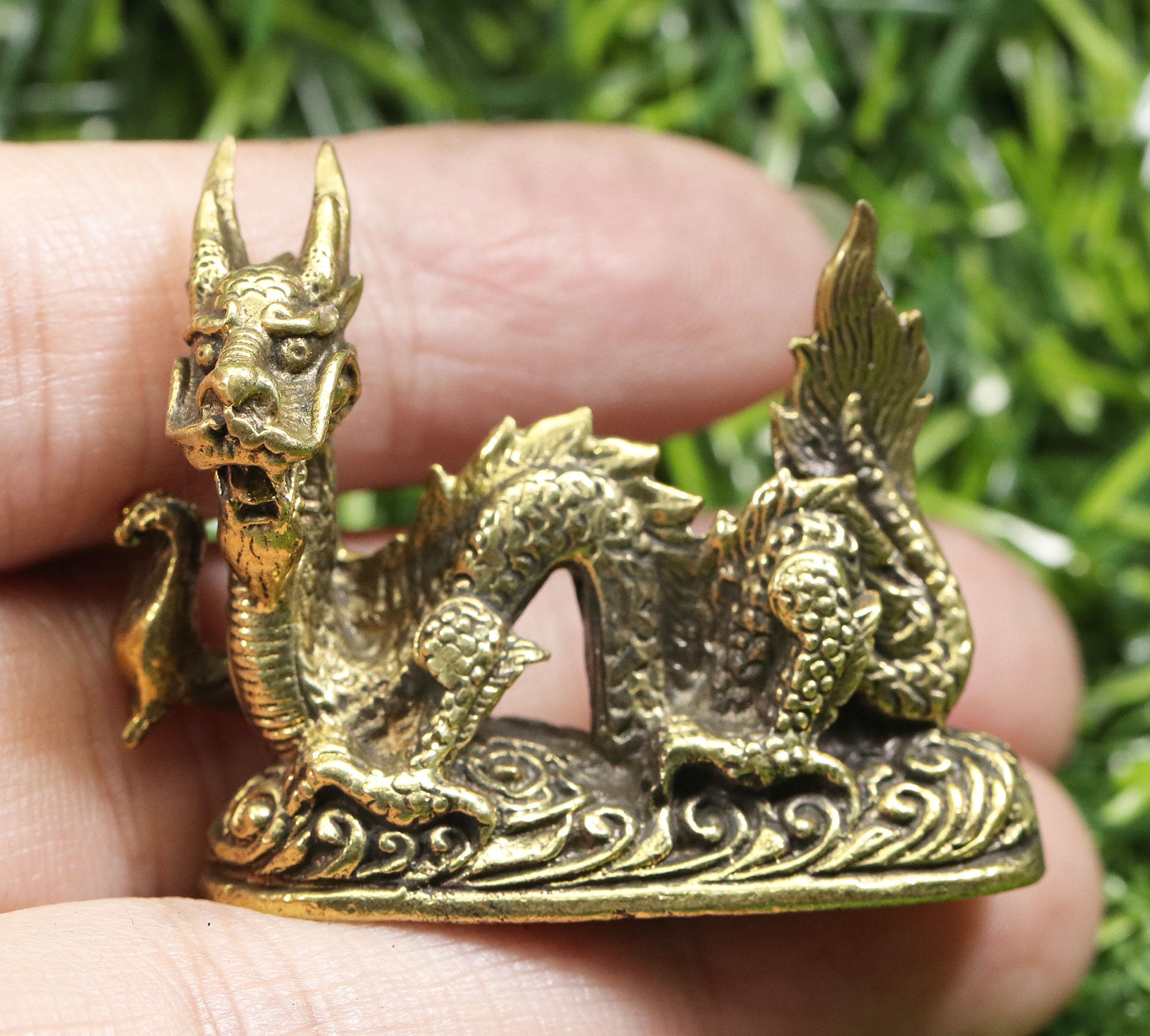 2 Pcs naga statue Brass Naga Mini naga Dragon Brass Thai | Etsy
