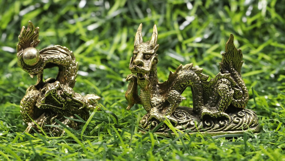 2 Pcs Naga Statue Brass Naga Mini Naga Dragon Brass Thai - Etsy