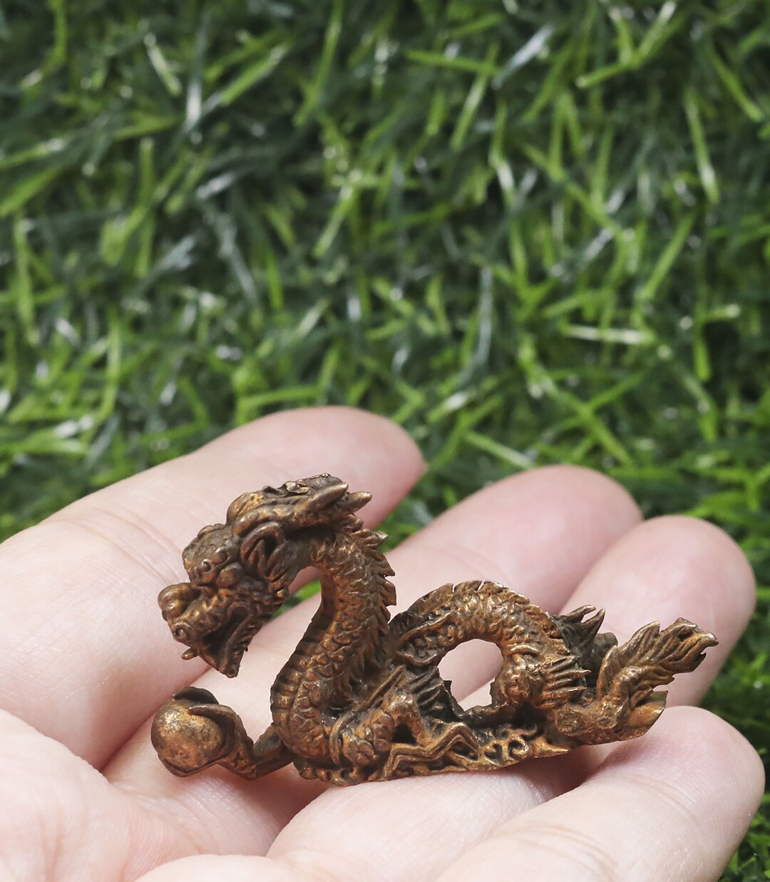 2 Pcs, Naga Statue, Brass Naga, Mini Naga, Dragon Brass, Thai Amulet ...