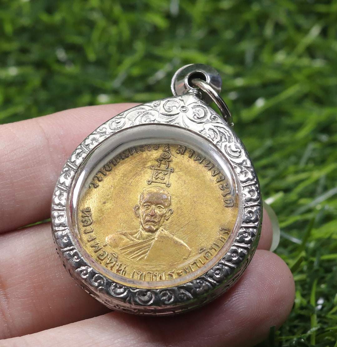 Coin Amulet, Thai Amulet, LP Hin, Coin, Amulet Pendant Lucky Thai ...