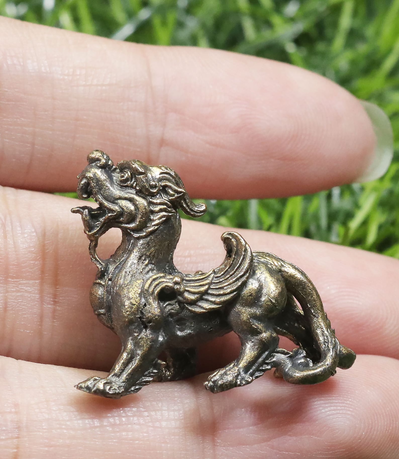 2 Pcs Pixiu Statue Brass Pixiu Mini Pixiu Thai Amulet - Etsy