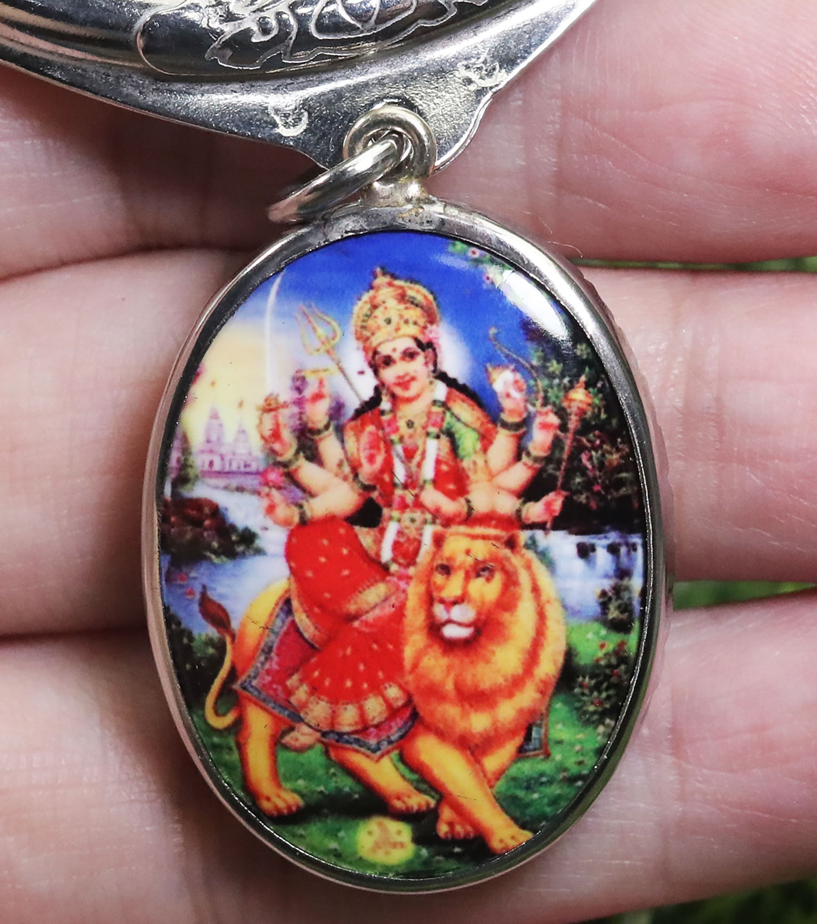 Maa Durga Locket, Mother Durga Statue, Durga Pendant, Pendant Hindu ...