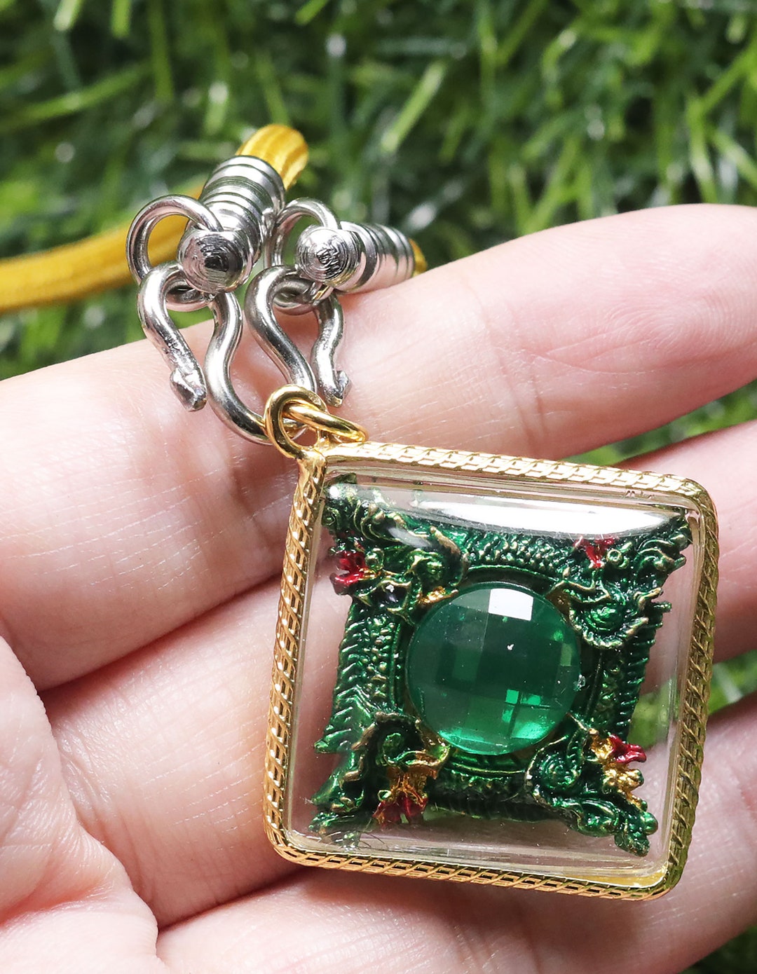 Thai Amulet Naga Pendant, Necklace and Pendant, Serpent, Brass Pendant ...