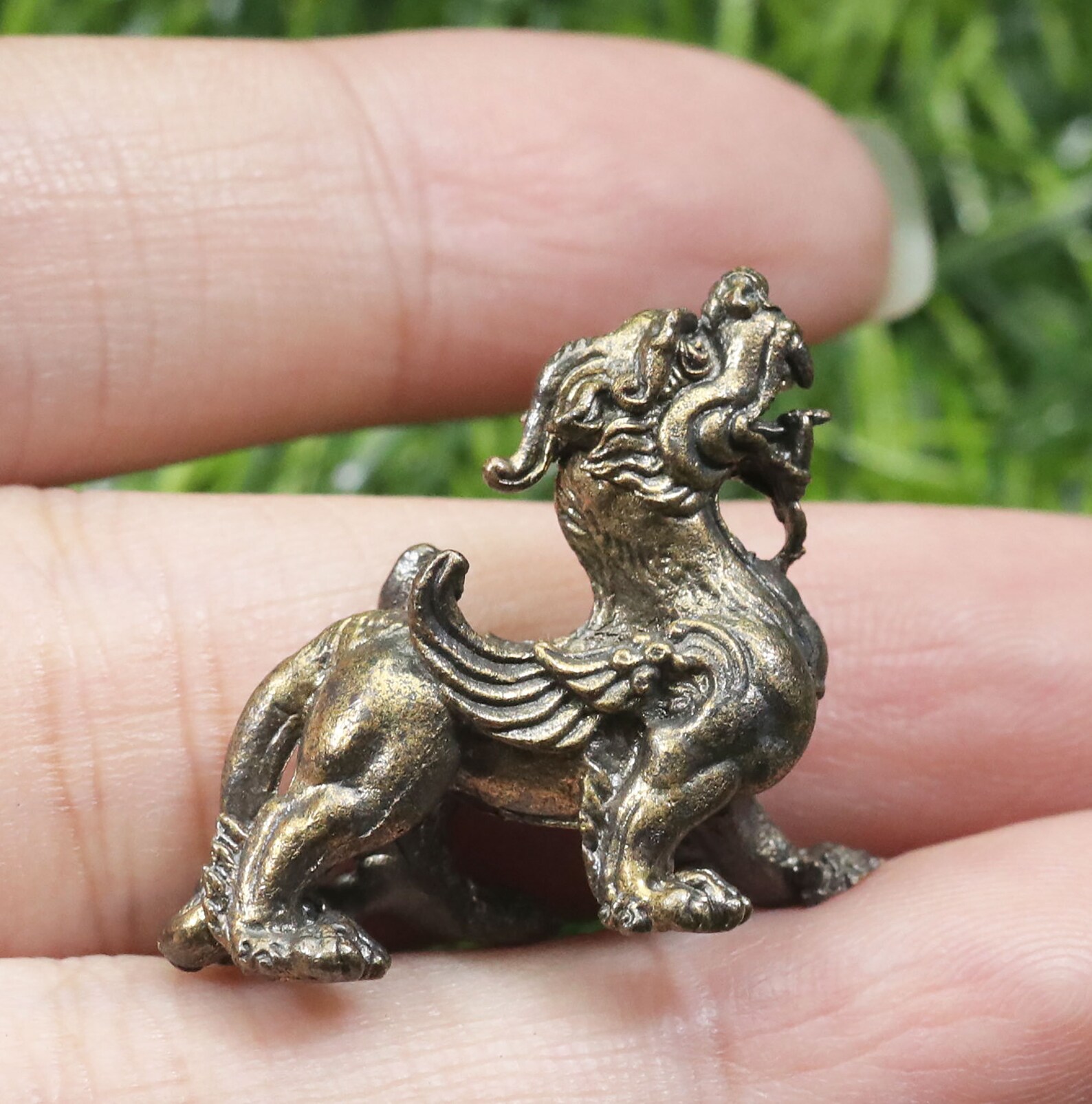 2 Pcs Pixiu Statue Brass Pixiu Mini Pixiu Thai Amulet - Etsy