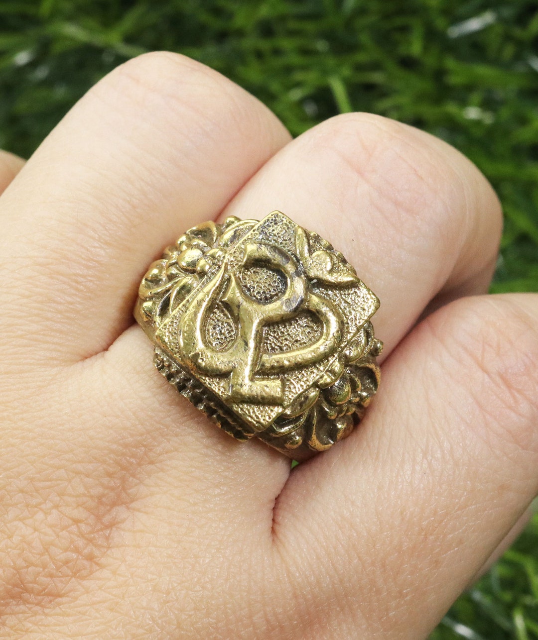 Ring, Om Aum Ohm Brass Ring, Hindu Deity God, Thai Gift Thailand ...