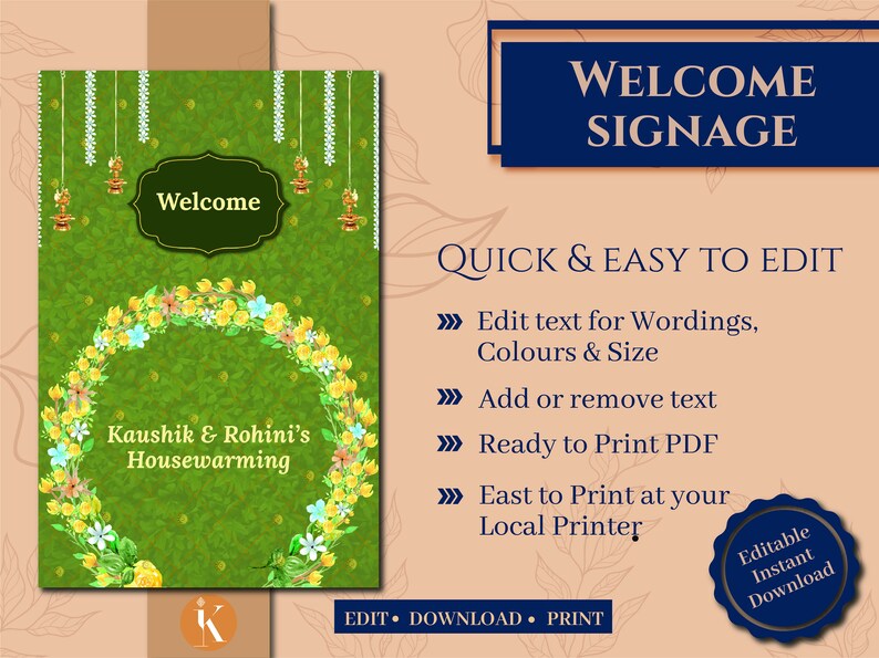 South Indian Housewarming Welcome Signage as Welcome Entrance Board ...