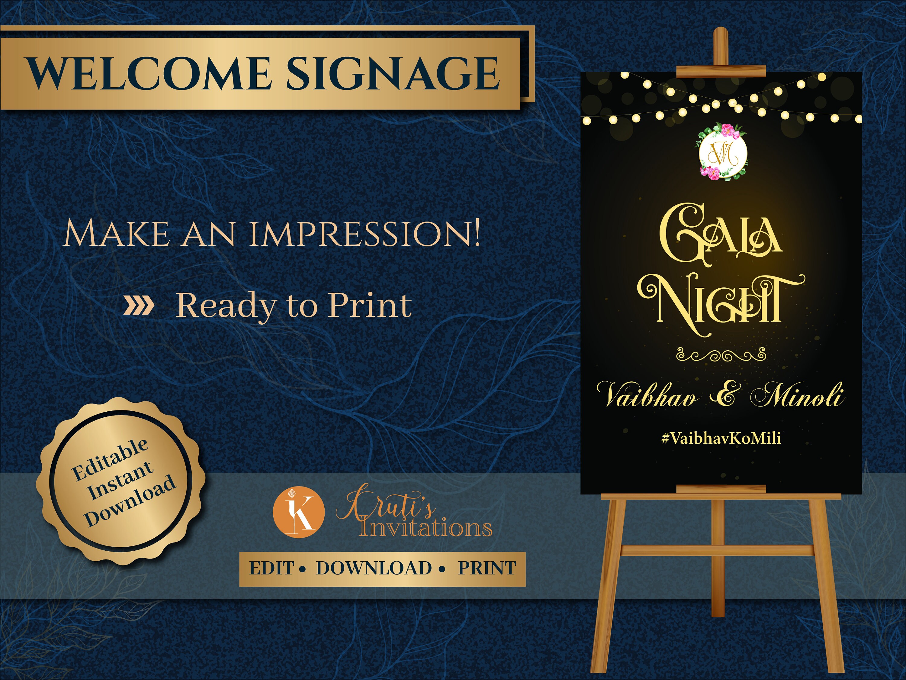 Gala Night Welcome Signage , Sangeet Welcome Sign , Welcome Signage ...