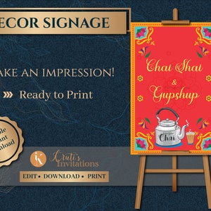 Indian Chai Station Sign: Mehndi & Haldi Decor (ready to Print Download ...