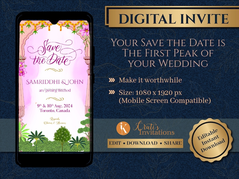 Indian Save the Date | Traditional Save the Date | Indian Wedding ...