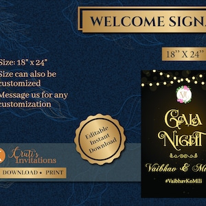 Gala Night Welcome Signage , Sangeet Welcome Sign , Welcome Signage ...