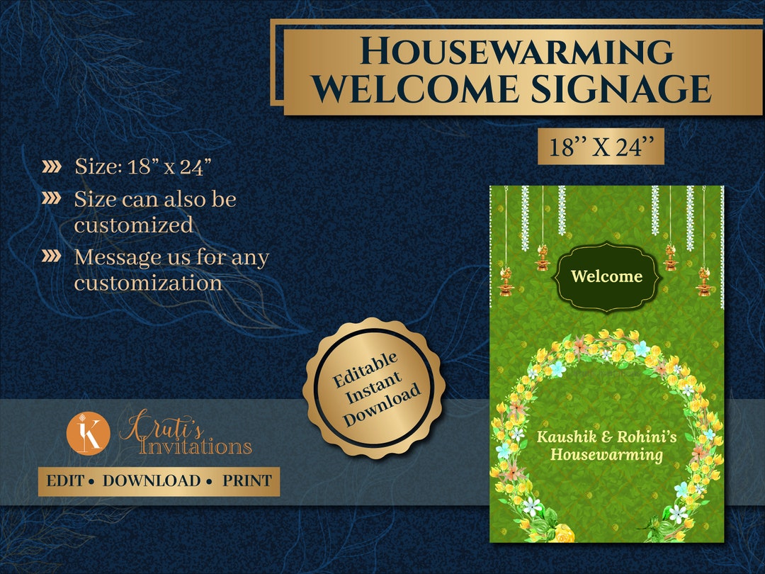 South Indian Housewarming Welcome Signage as Welcome Entrance Board ...