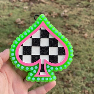 Air Freshener- Checkered Spade- (choose Scent & Color)-car Scent-car ...