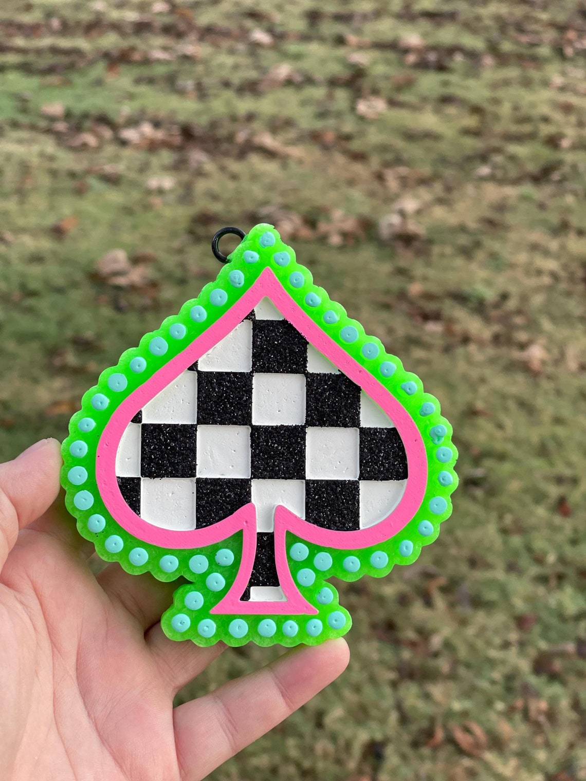 Air Freshener- Checkered Spade- (choose Scent & Color)-car Scent-car ...