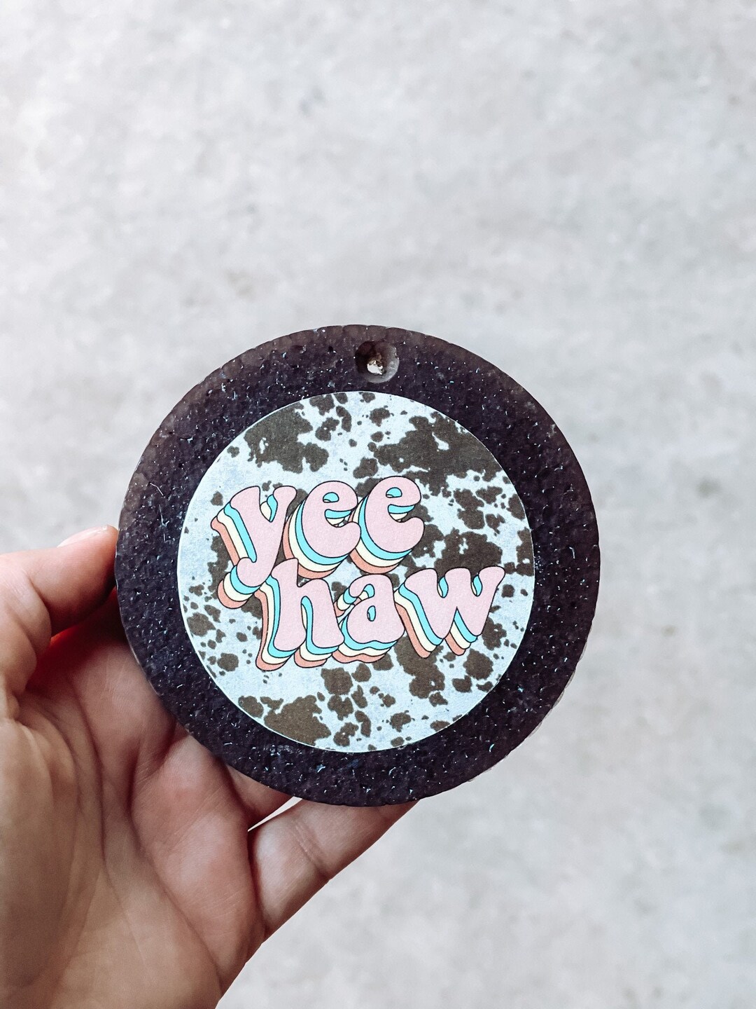 Air Freshener-yee Haw Cow Print-(choose Scent & Color)-car Scent-car ...