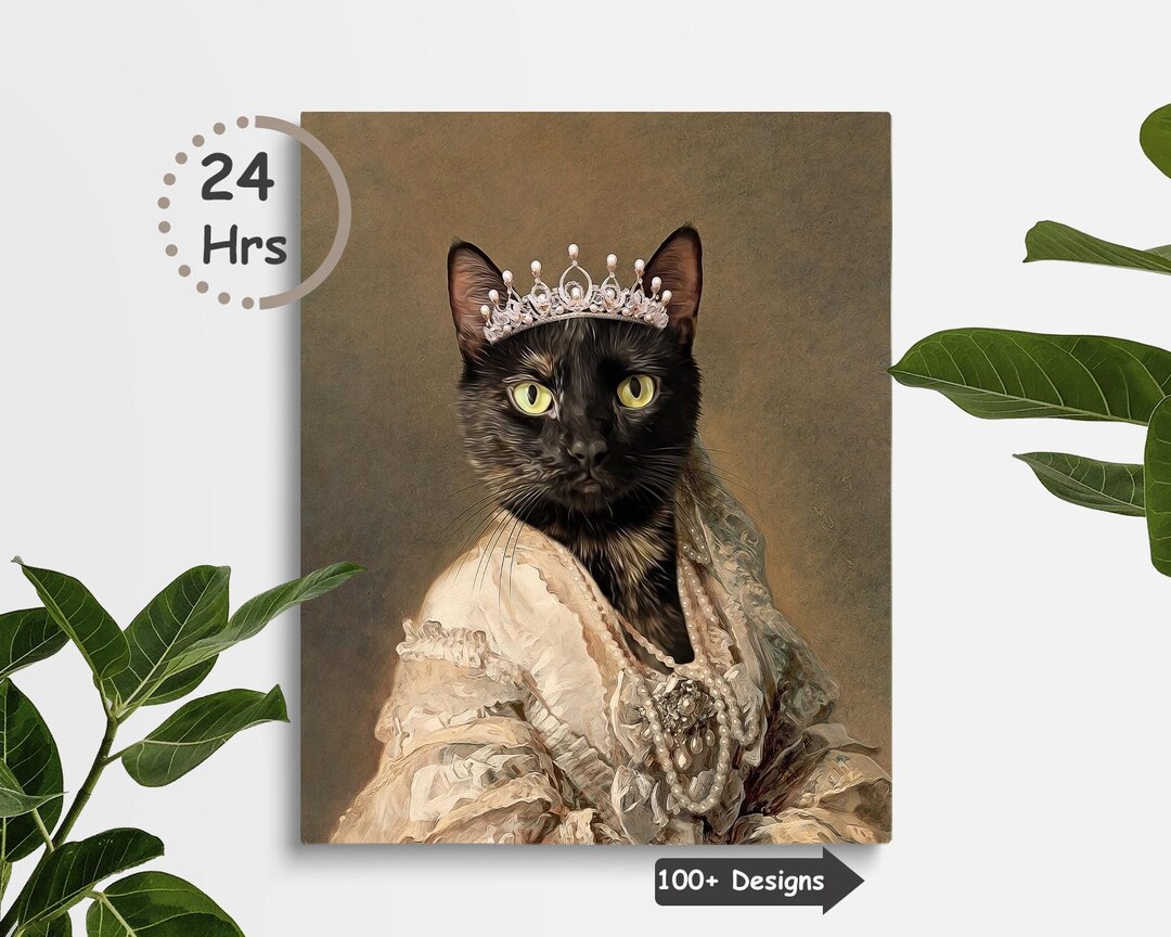 Custom Pet Portrait,custom Renaissance Cat Portrait,regal Pet Portrait ...