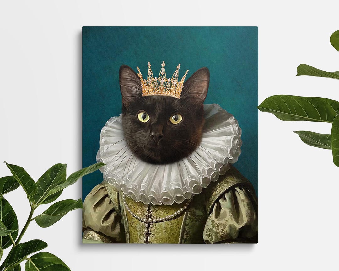 Custom Royal Cat Portrait, Renaissance Cat Painting, Royal Pet Portrait ...