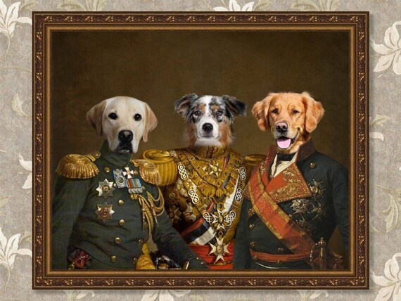 Custom Funny Multiple Pet Portrait Custom Painted 3 Pet - Etsy