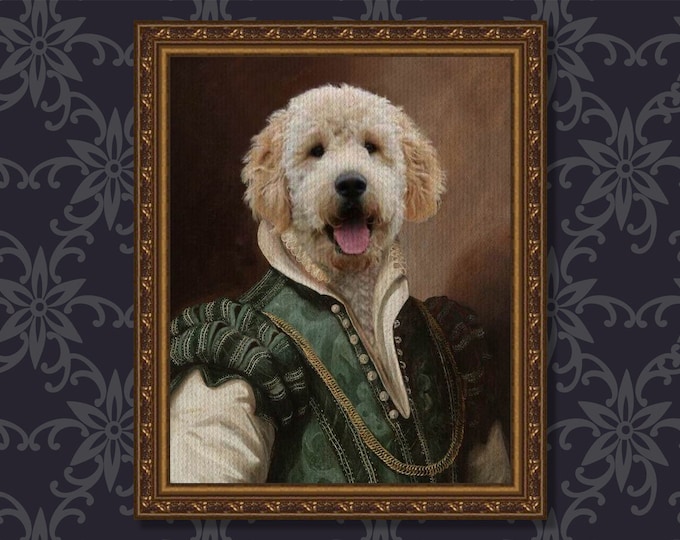 Custom Pet Portrait, Royal Pet Portrait, Father's Day Gift Pet Portrait ...