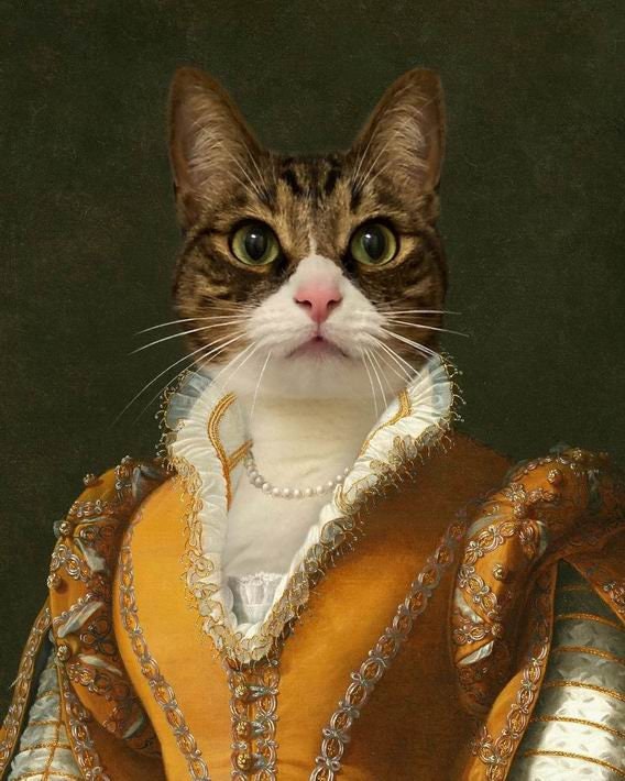 Custom Renaissance Princess Pet Portrait Custom Cat Portrait - Etsy
