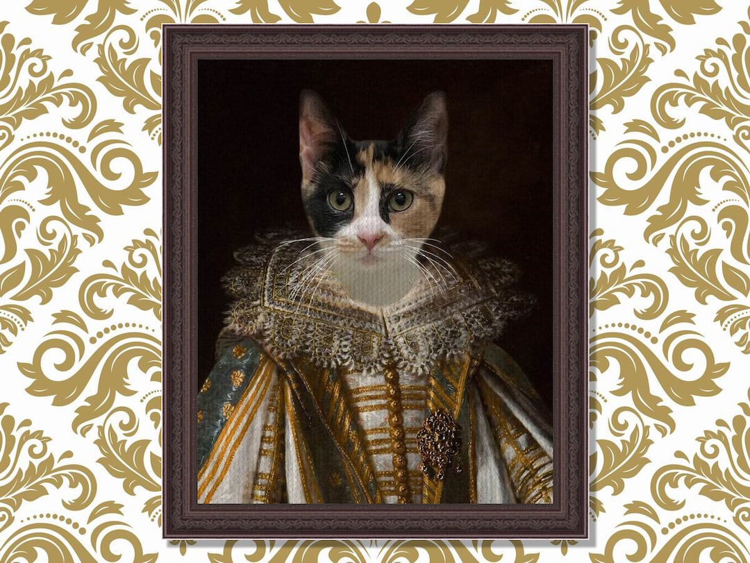 Custom Cat Portrait Funny, Cat Portrait Custom, Pet Memorial, Custom ...