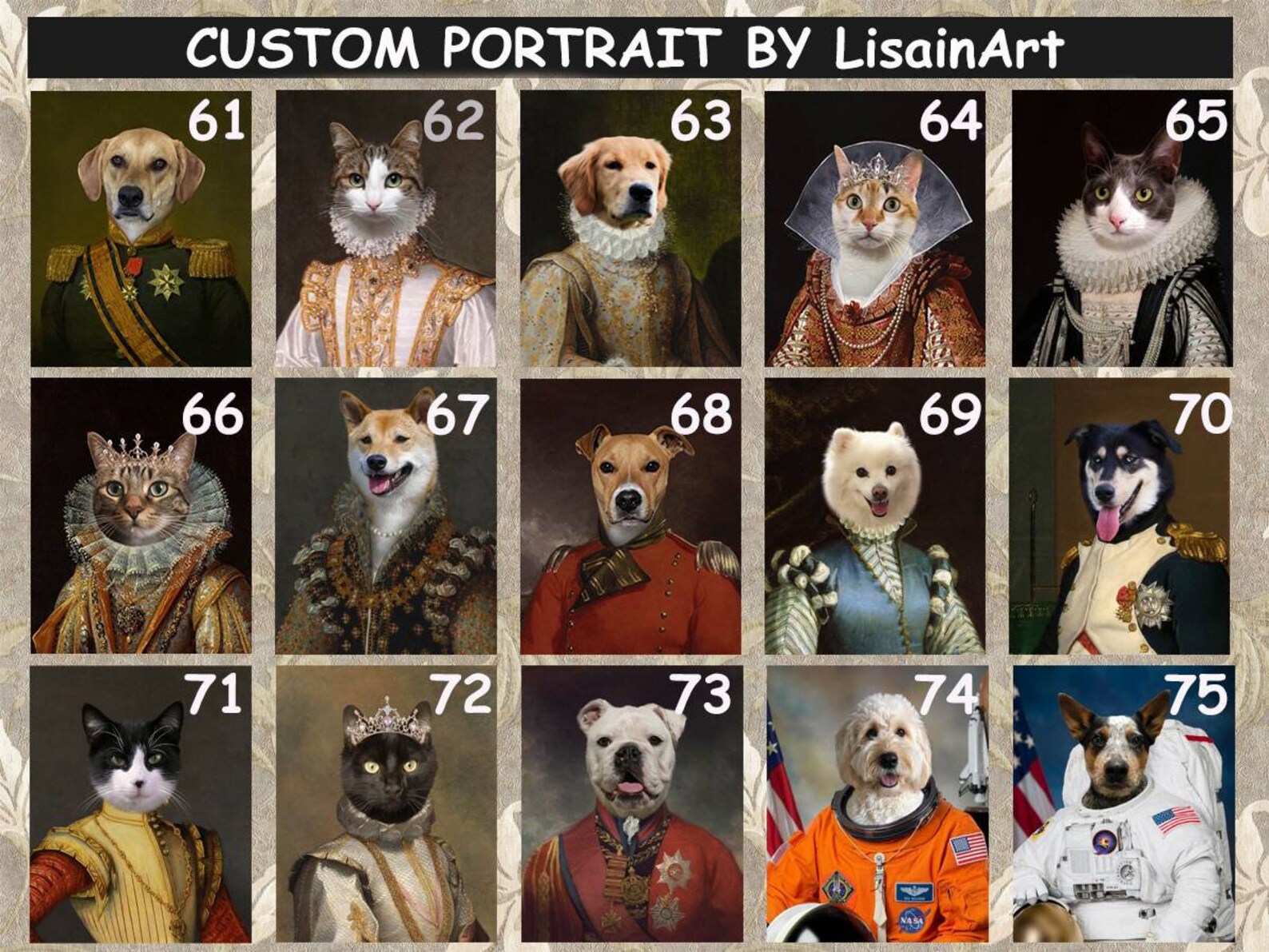 Custom Dog Portrait From Photo Custom Historical Pet - Etsy