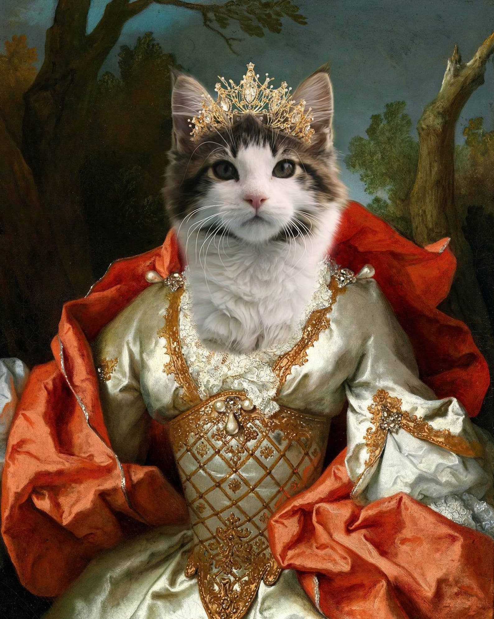 Custom Renaissance Pet Portrait Custom Cat Portrait Regal - Etsy