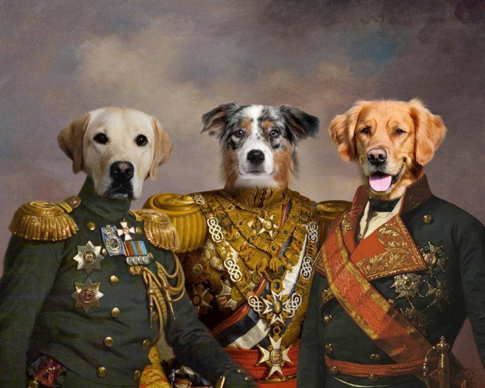 Custom Regal Group Pets Portrait Royal Dog Portraits Classic - Etsy UK
