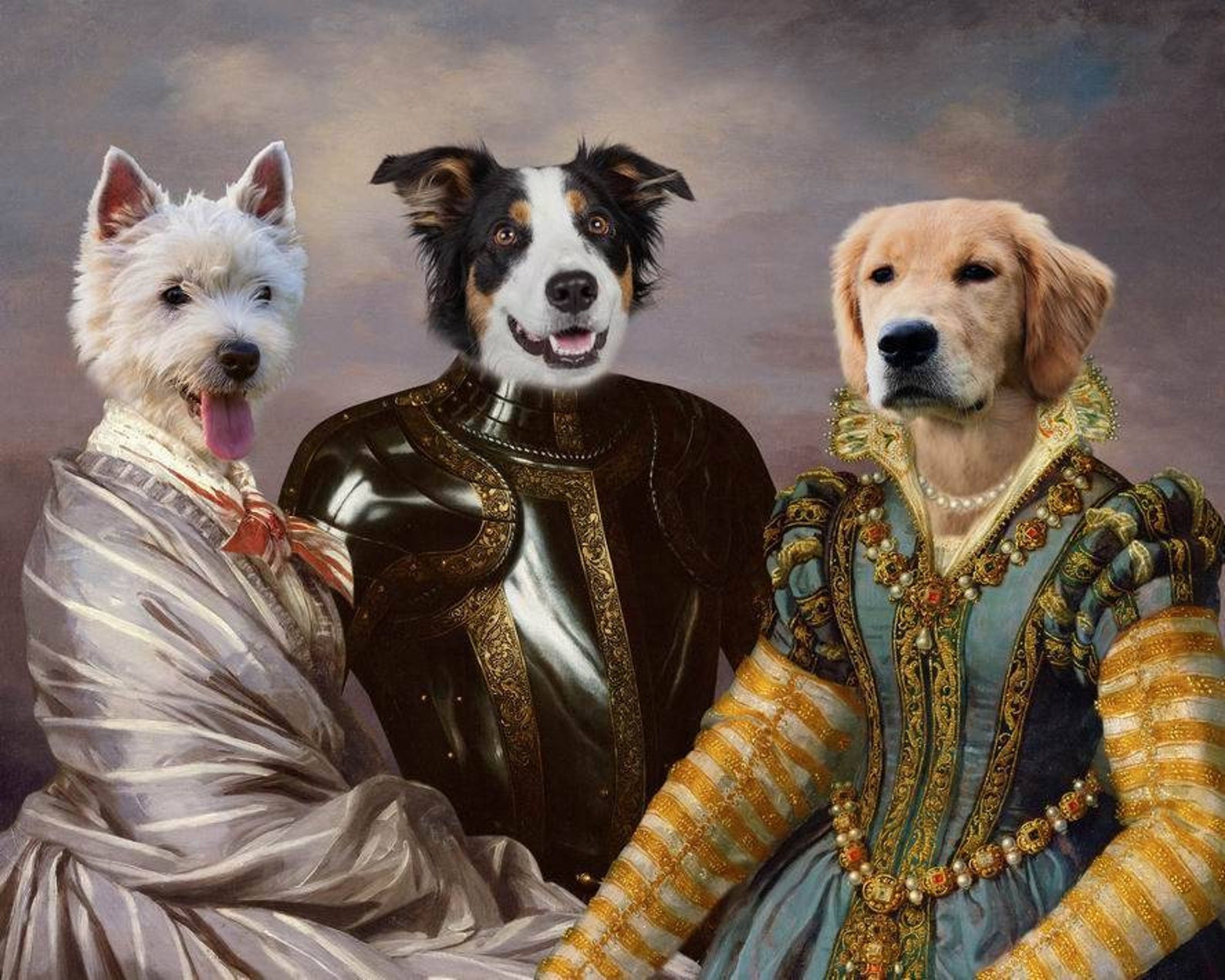 Custom Regal Group Pets Portrait Royal Dog Portraits Classic - Etsy UK