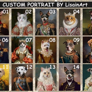 Custom Royal Pet Portrait Royal Pet Queen King Fancy Pet - Etsy