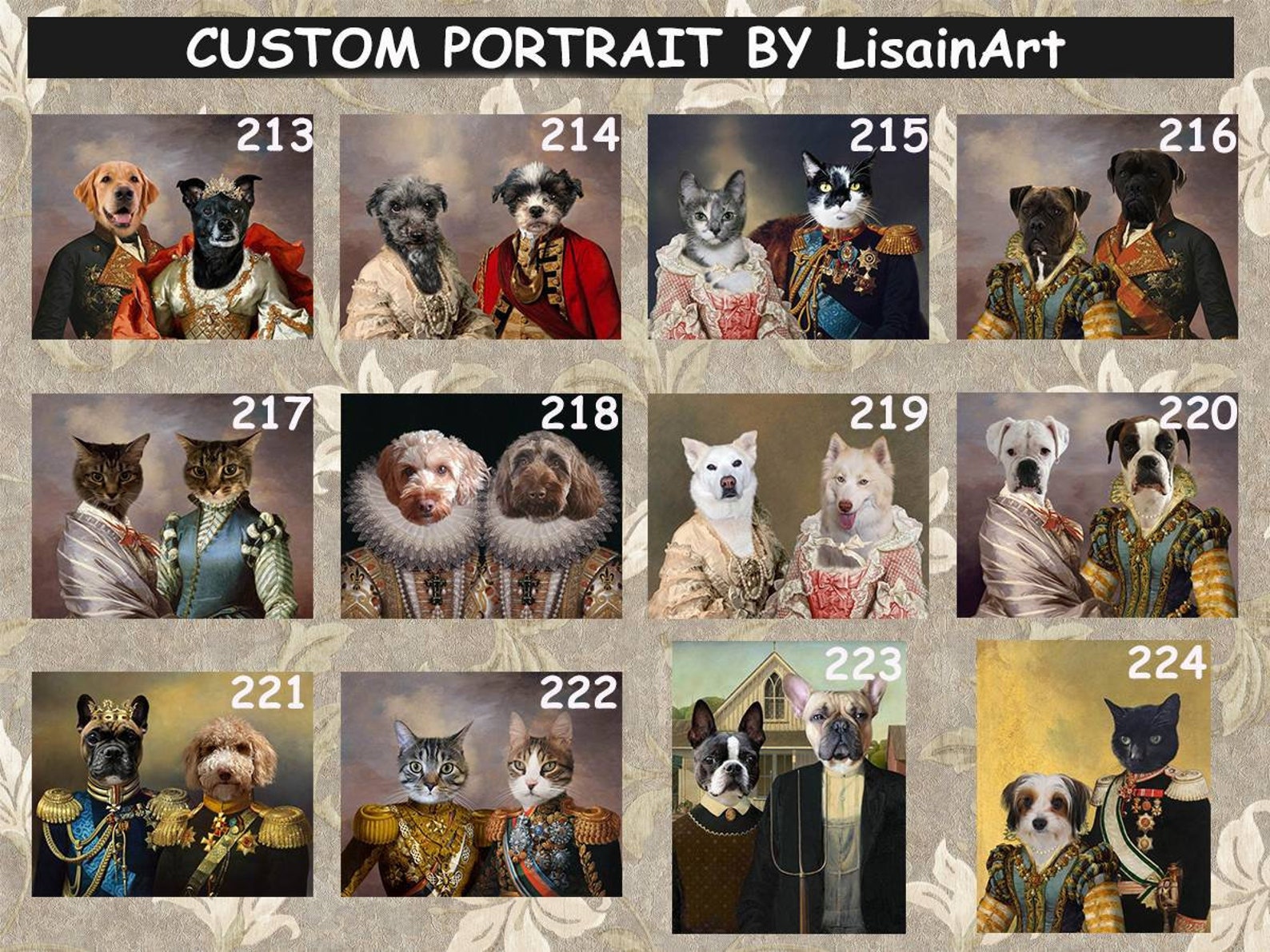 Custom Renaissance Pet Portrait Royal Pet Portrait Birthday - Etsy