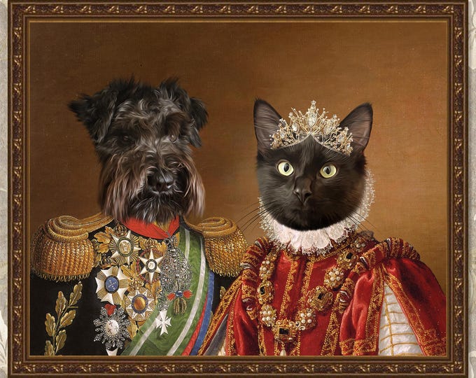 2-pet Portrait, Custom Pet Portrait, Pet Portrait Custom, Dog Portrait ...