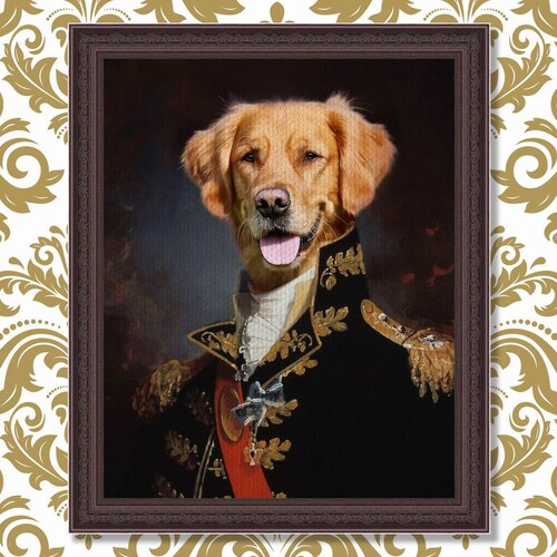 Custom Pet Portrait Custom Dog Portrait in Military Uniform - Etsy
