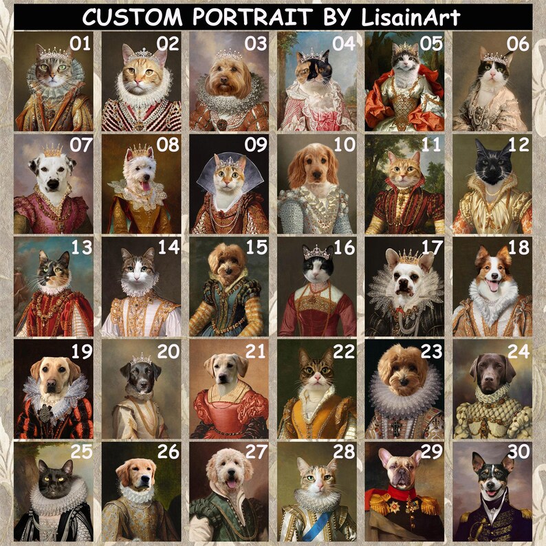 Custom Historical Pet Portrait, Custom Dog Portrait, Renaissance Pet ...