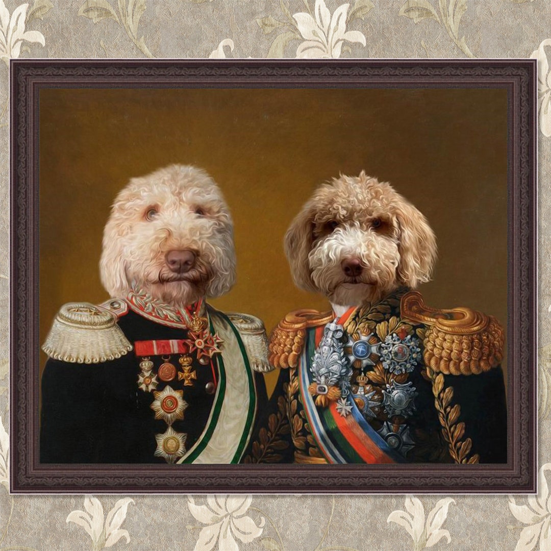 Custom Family Pet Portrait Regal, Custom Pet Portrait, 2 Pet Portraits ...