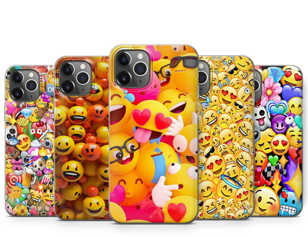 Emoji Smiles Phone Case for iPhone 17 Pro Max 16 Pro 15 14 13 12 Fit ...