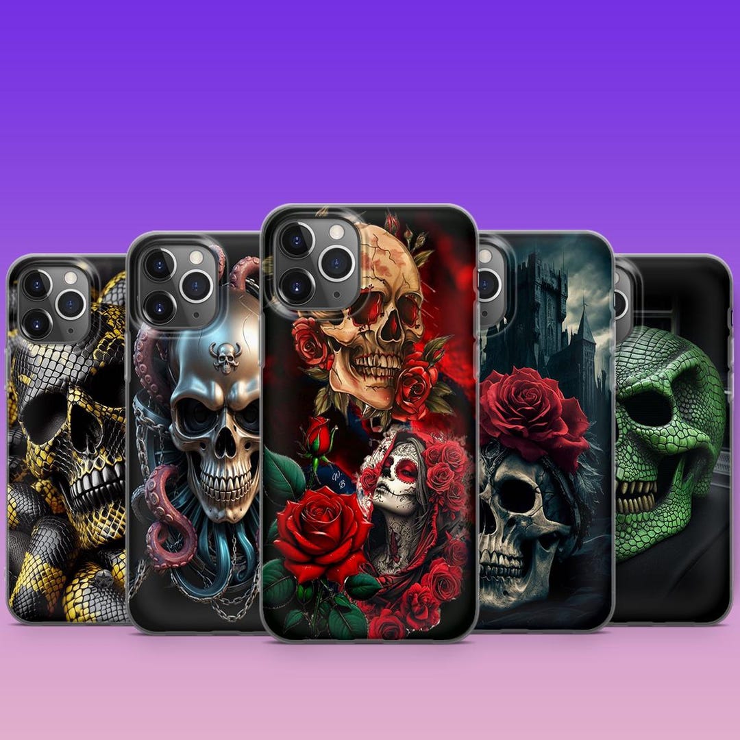 Skull Evil Death Skeleton Phone Case for iPhone 16 15 14 13 12 11 ...