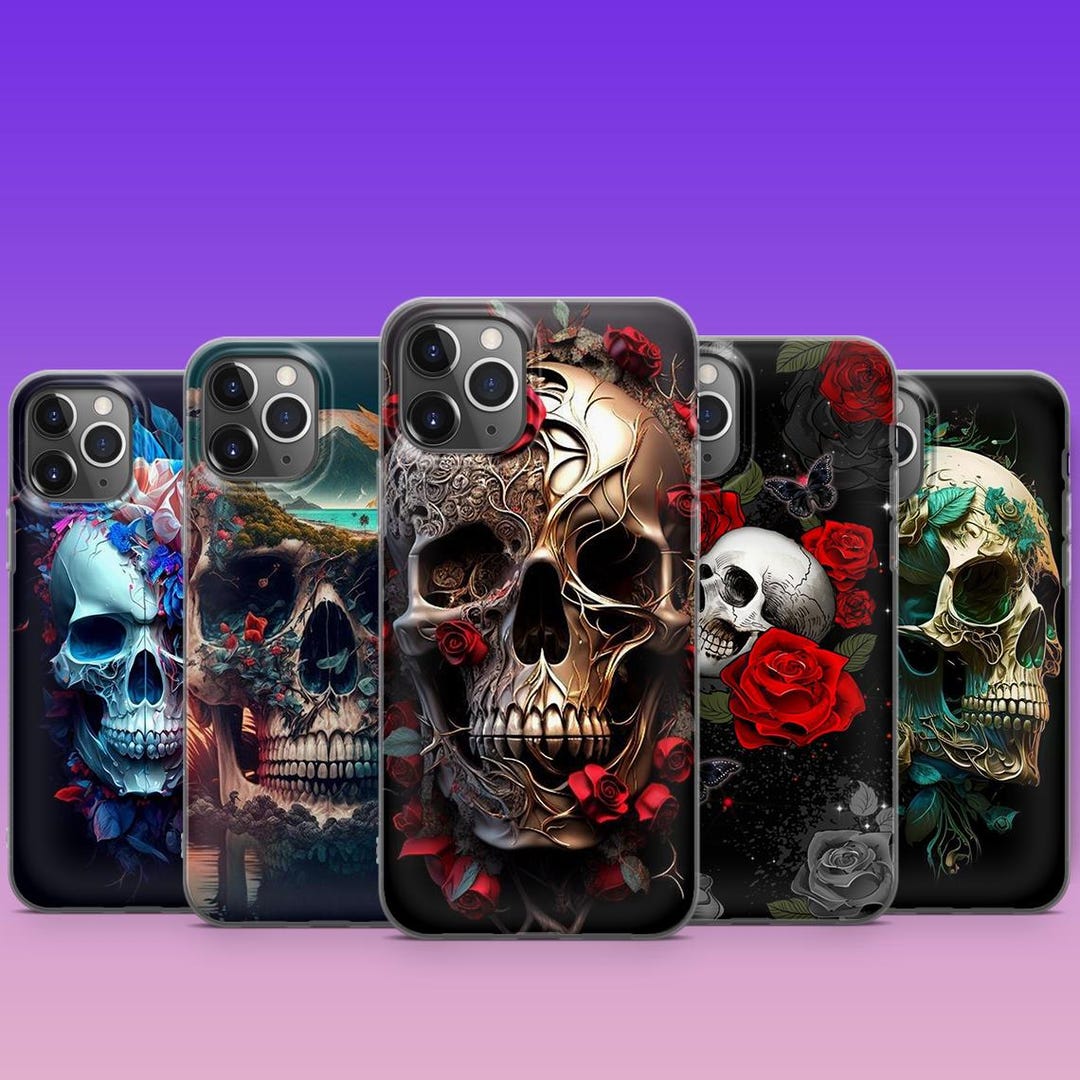 Skull Skeleton Phone Case for iPhone 16 15 14 13 12 11 Samsung S25 S24 ...