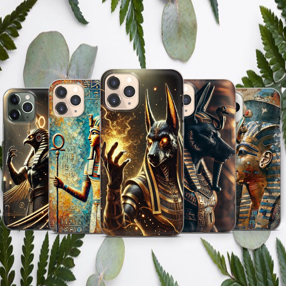 EGYPT PHARAOH Sphinx Anubis Design Phone Case for iPhone 16 15 14 13 12 ...