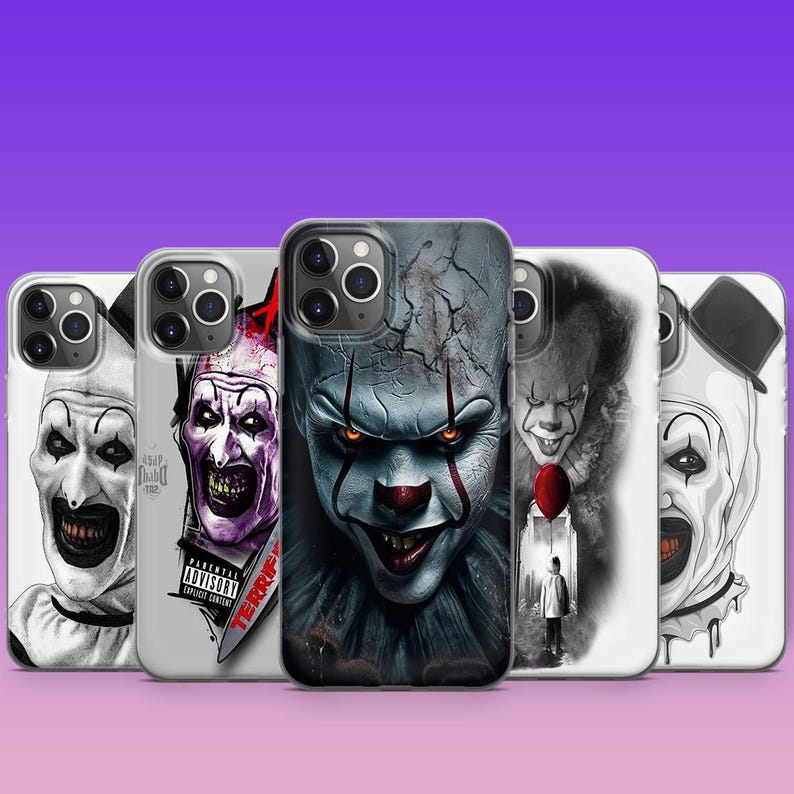 Scary Clown Murderer It Horror Phone Case for iPhone 16 15 14 13 12 11 ...