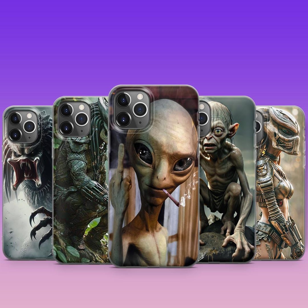 Alien Predator Phone Case for iPhone 16 15 14 13 12 11 Samsung S25 S24 ...