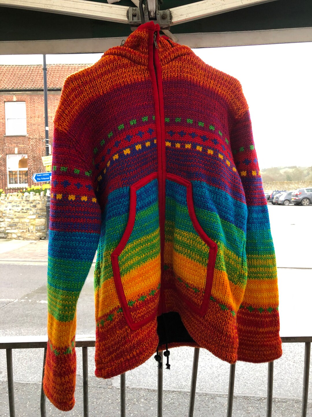 Rainbow Jacket Pure Wool ,fleece Lining - Etsy
