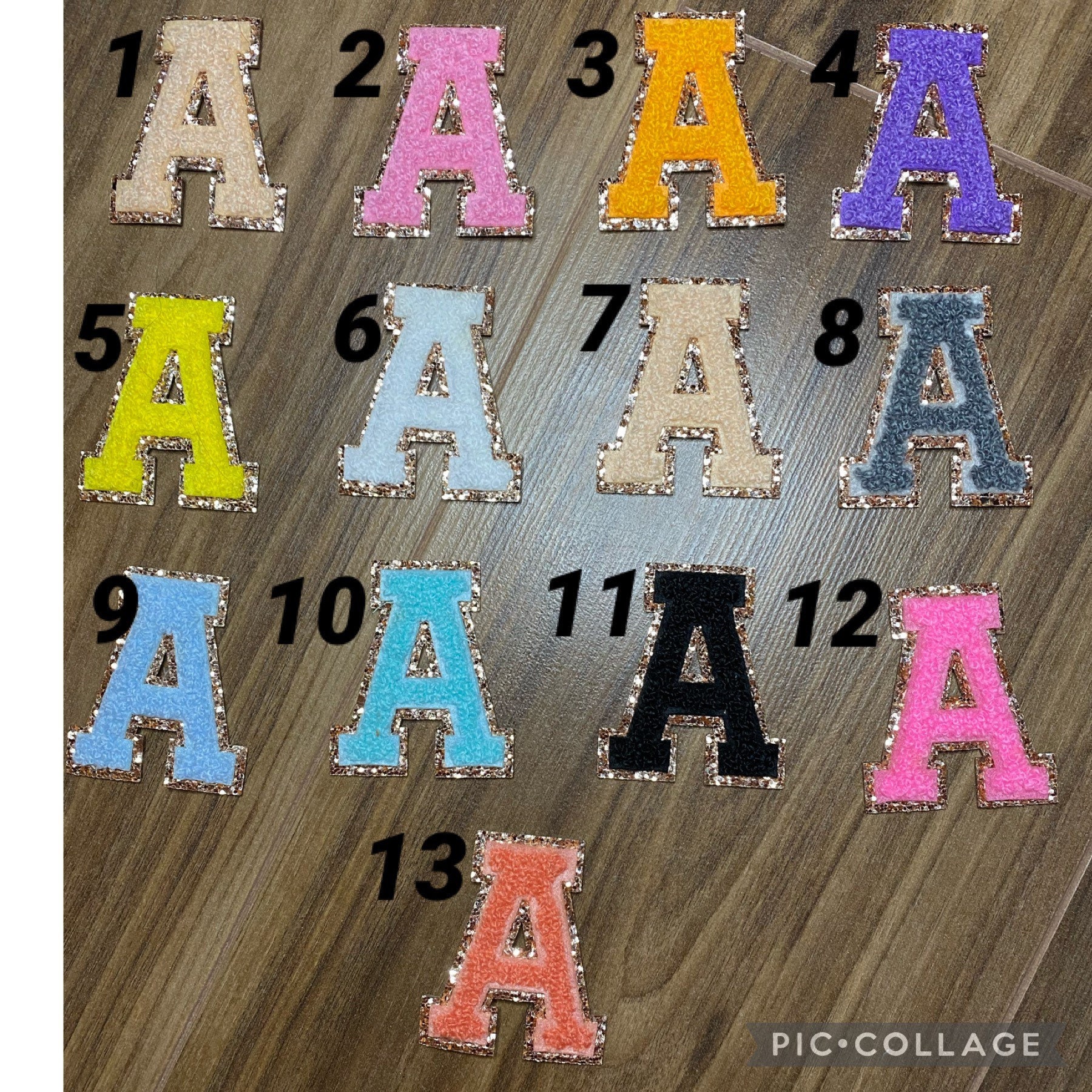 LIGHT PINK Chenille Glitter Varsity Initial Patch Iron on | Etsy