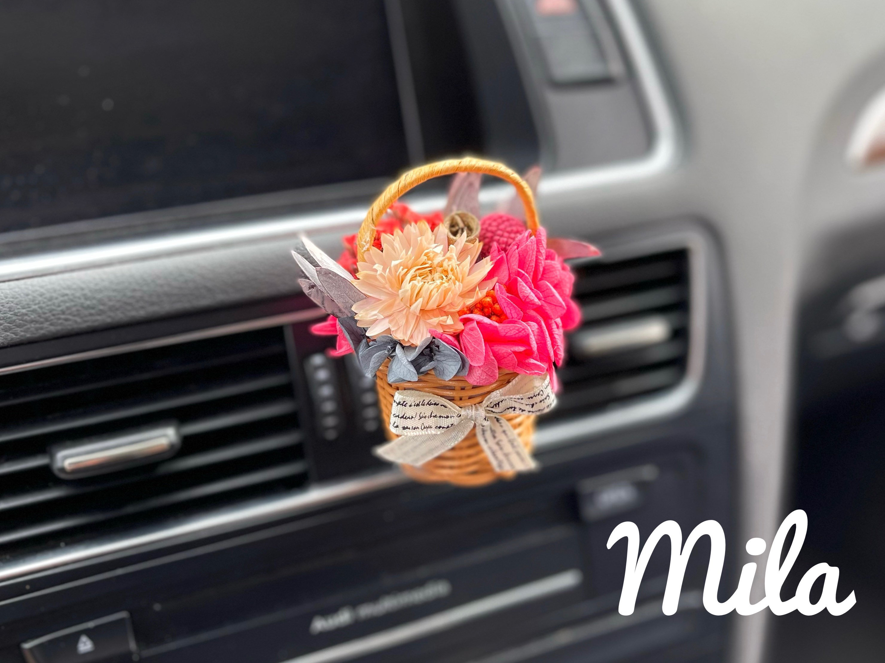 Handmade Mini Natural Dried Flower Basket Car Accessories - Etsy